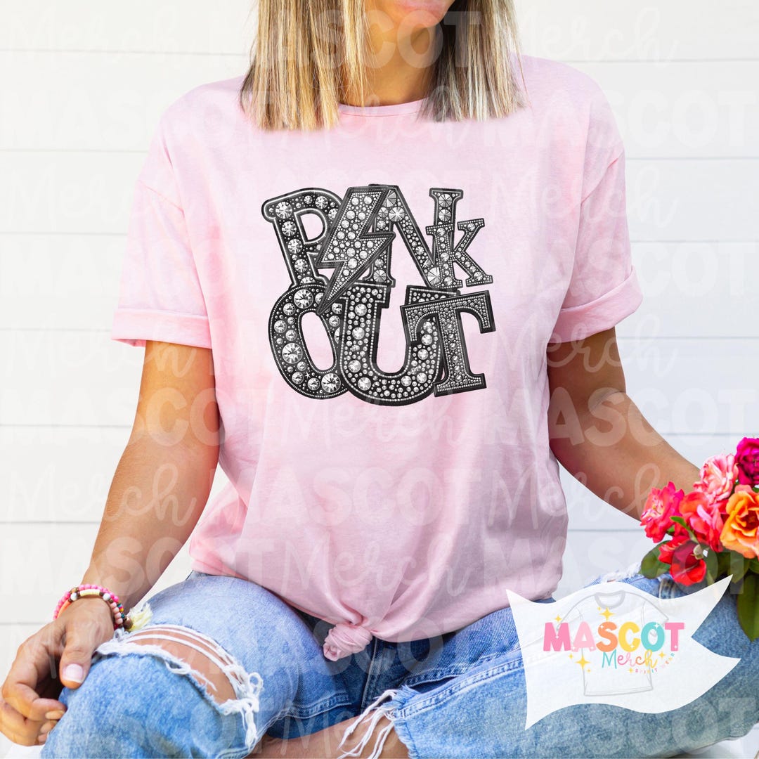 Pink Out Spirit Faux Rhinestone T-shirt; October Pink T-shirt; Pink Out ...