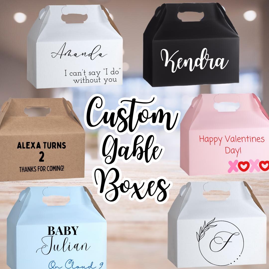 Custom Gable Boxes Custom Treat Boxes Gift Boxes for Bridesmaids ...