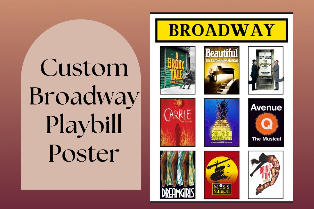 Custom Broadway Playbill Poster - 9 Shows - Etsy