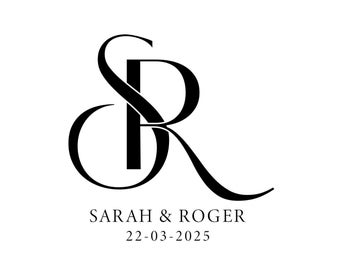 Modern Wedding Monogram, Premade Logo Design, Wedding Couple Logo ...