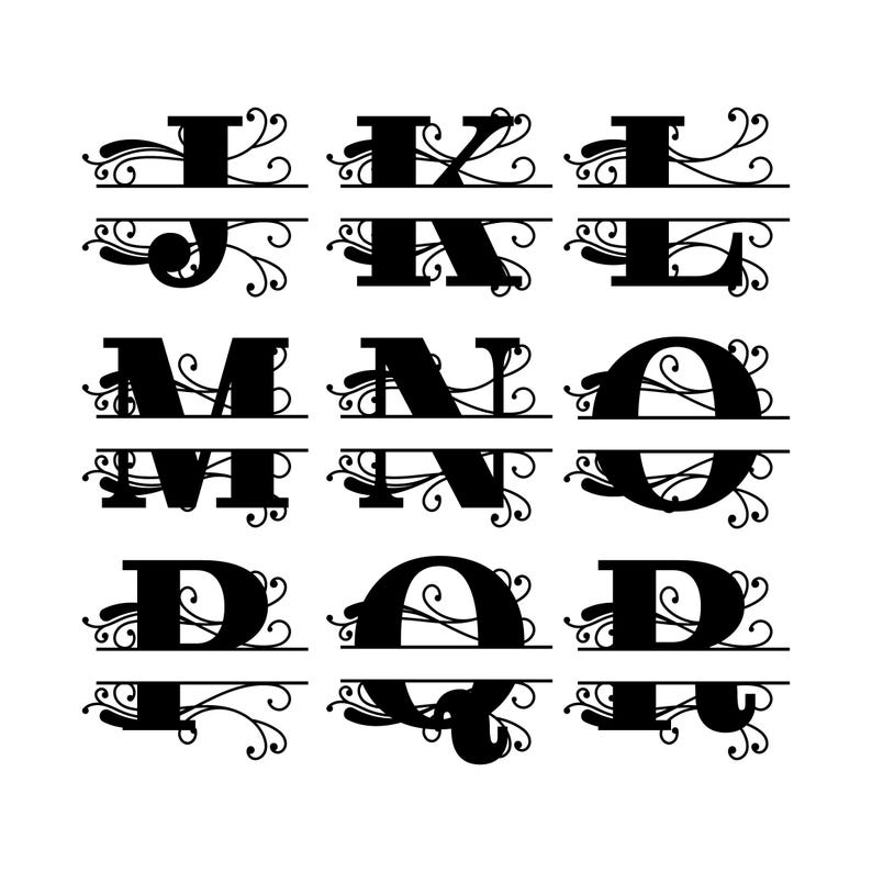 Split Letters Svg, Stylish Monogram Svg, Wedding Svg, Alphabet Svg ...