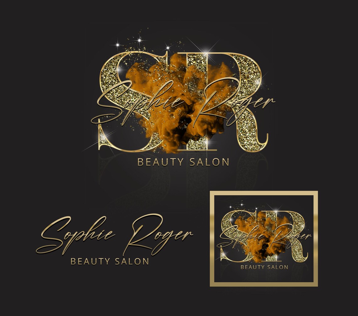 Beauty Logo, Glitter Logo, Sparkle Glitter Logo, Rose Brown Logo, Smoke ...