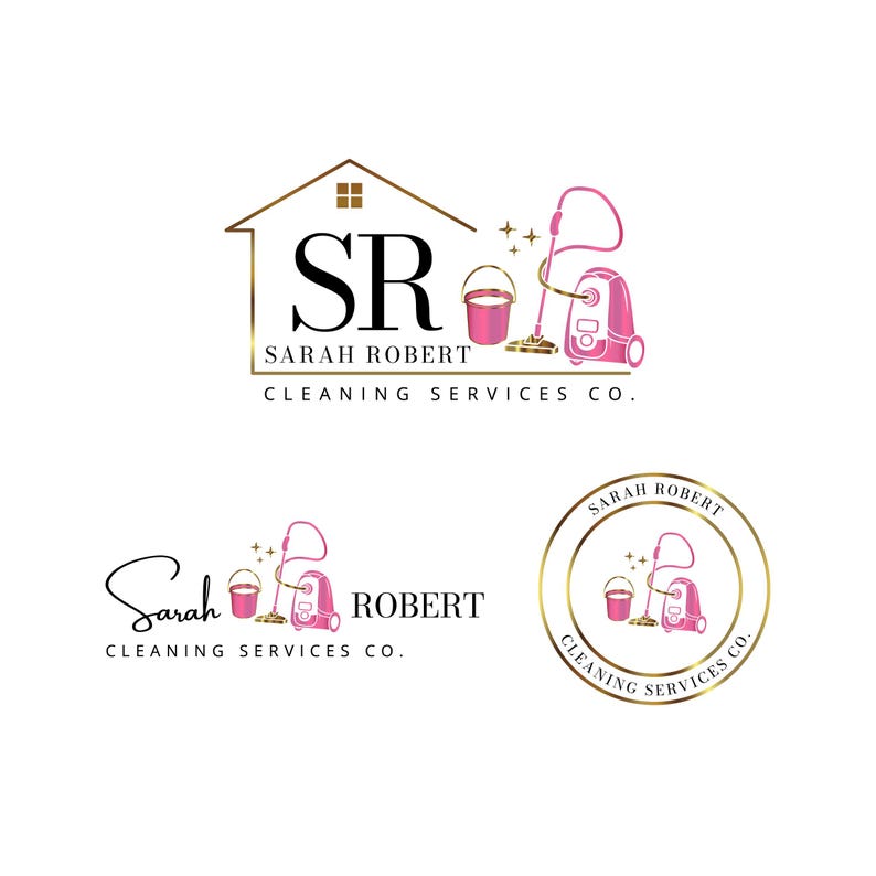 Cleaning Logo, Vacuum Cleaner, Bucket Logo, House Cleaning Logo, Mop ...
