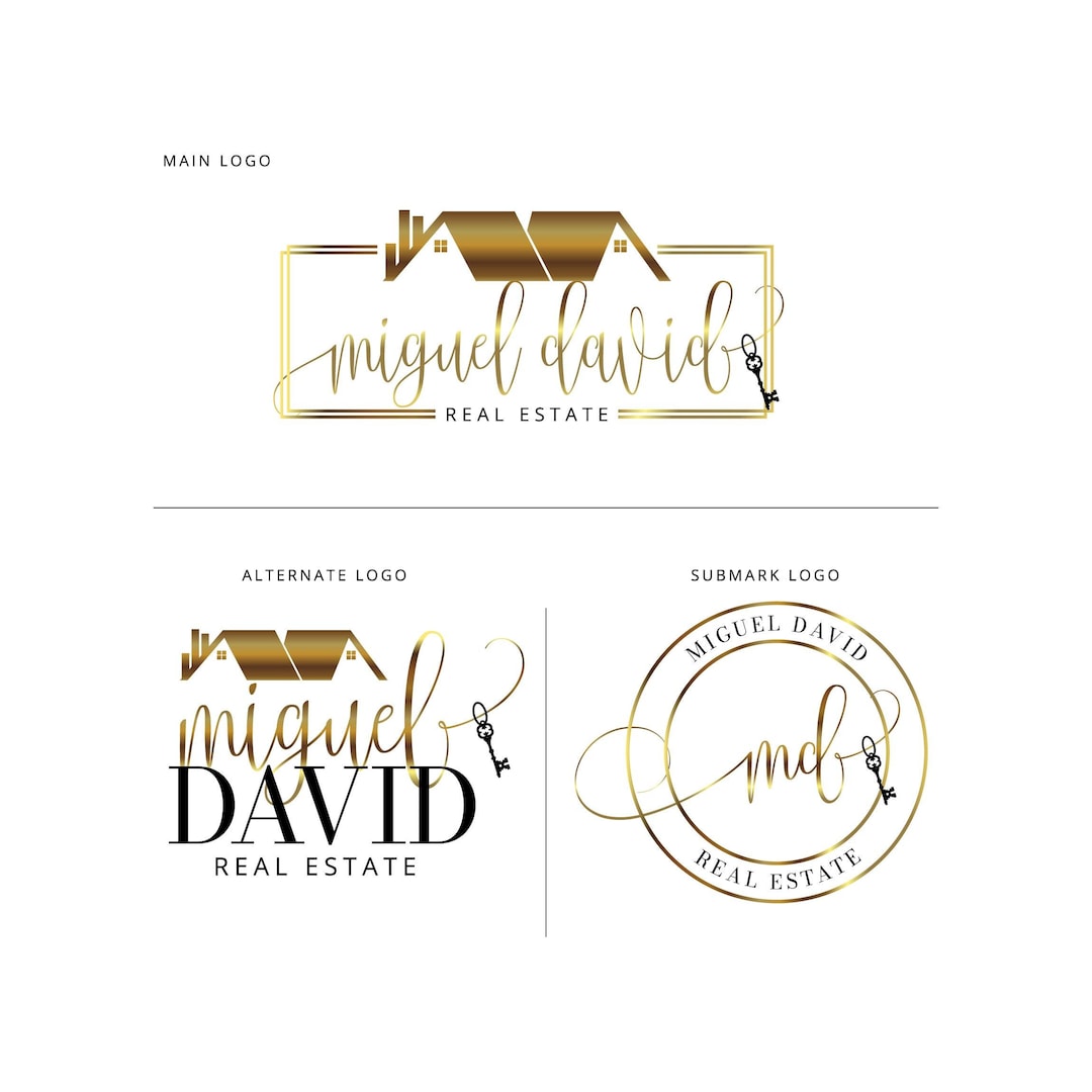 Real Estate Logo, Realtor Logo, Gold Real Estate Logo , Minimalist Logo ...