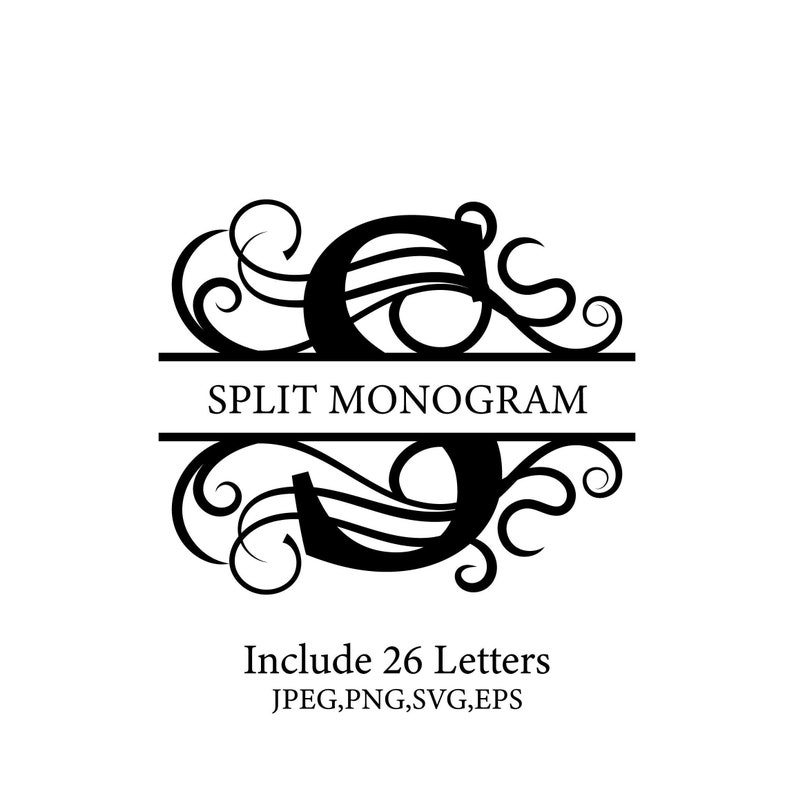 Split Monogram Svg, Split Letter Svg, Alphabet Svg, Regal Initial Svg ...