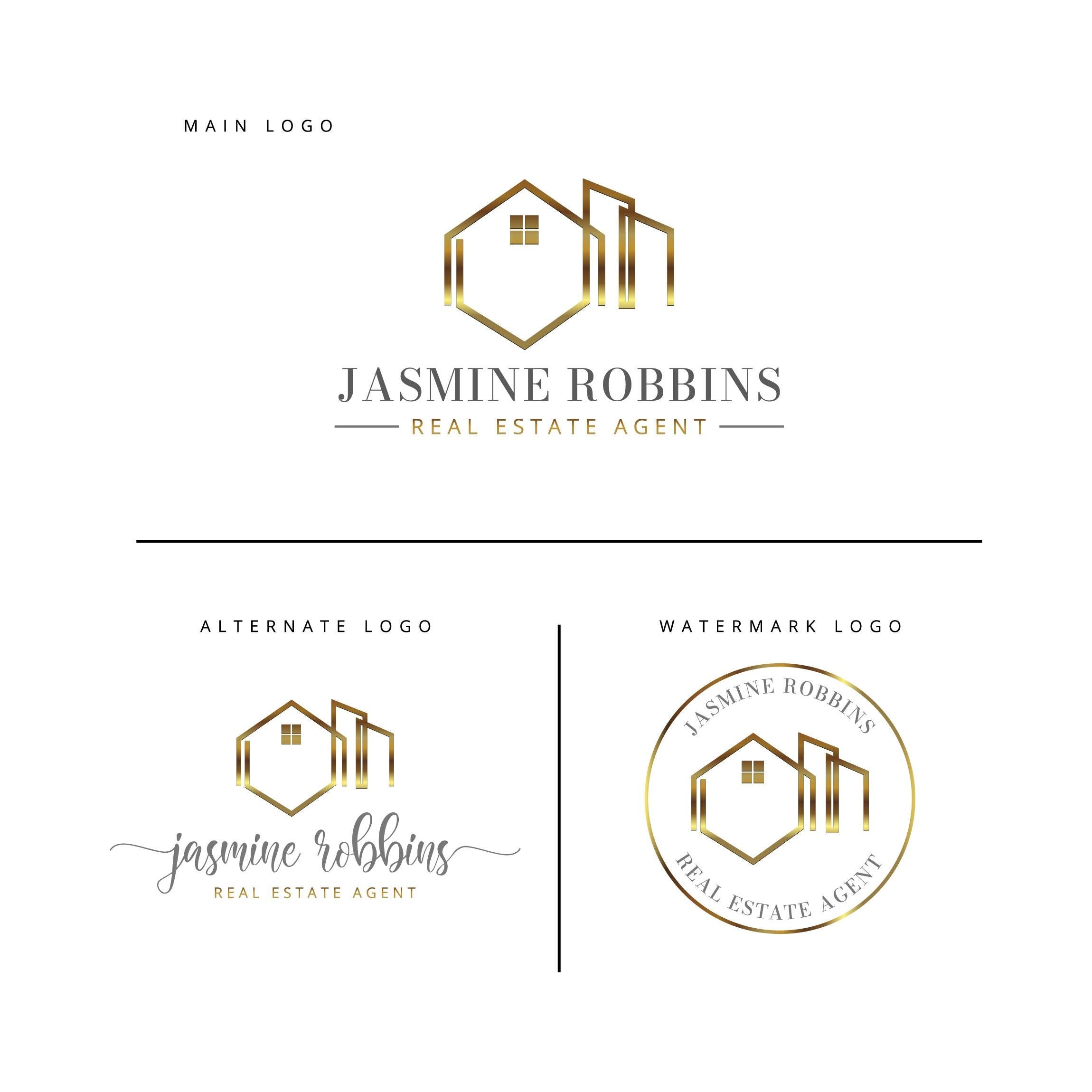 Beautiful Real Estate Logo, Premade Realtor Logo, Gold Real Estate ...