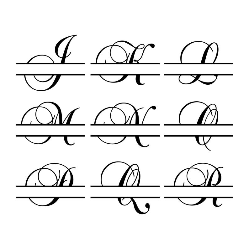 Split Monogram SVG/EPS/PNG, Family Monogram Svg,, Font Svg, Wedding ...
