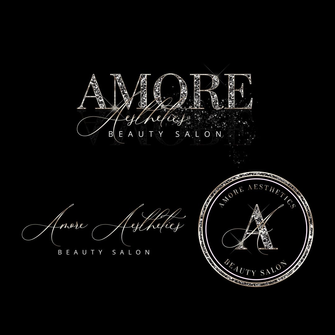 Beauty Logo, Glitter Logo, Glam Logo, Sparkle Glitter Logo, Premade ...