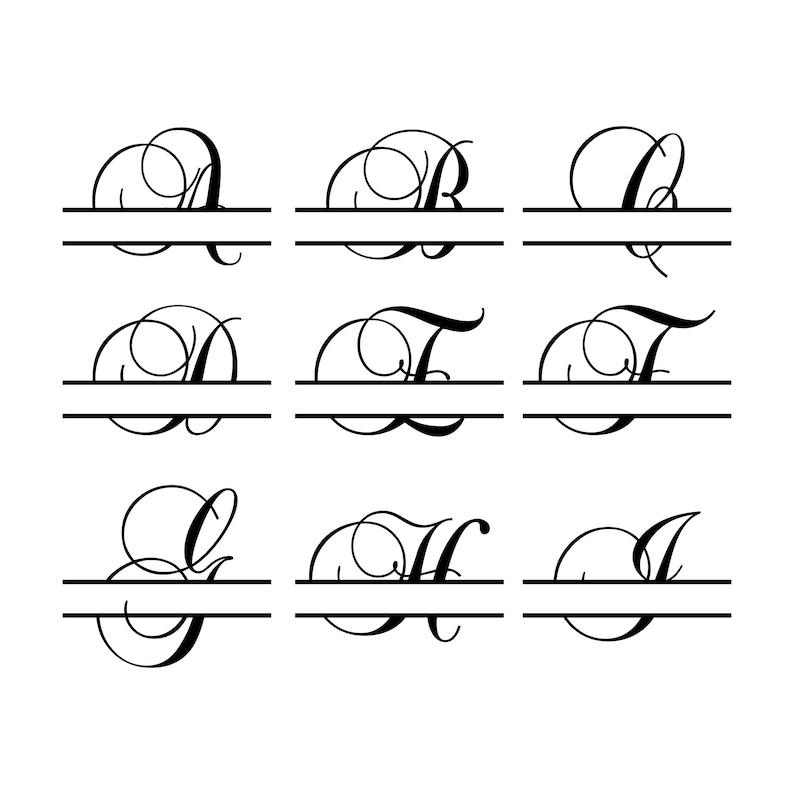 Split Monogram SVG/EPS/PNG, Family Monogram Svg,, Font Svg, Wedding ...