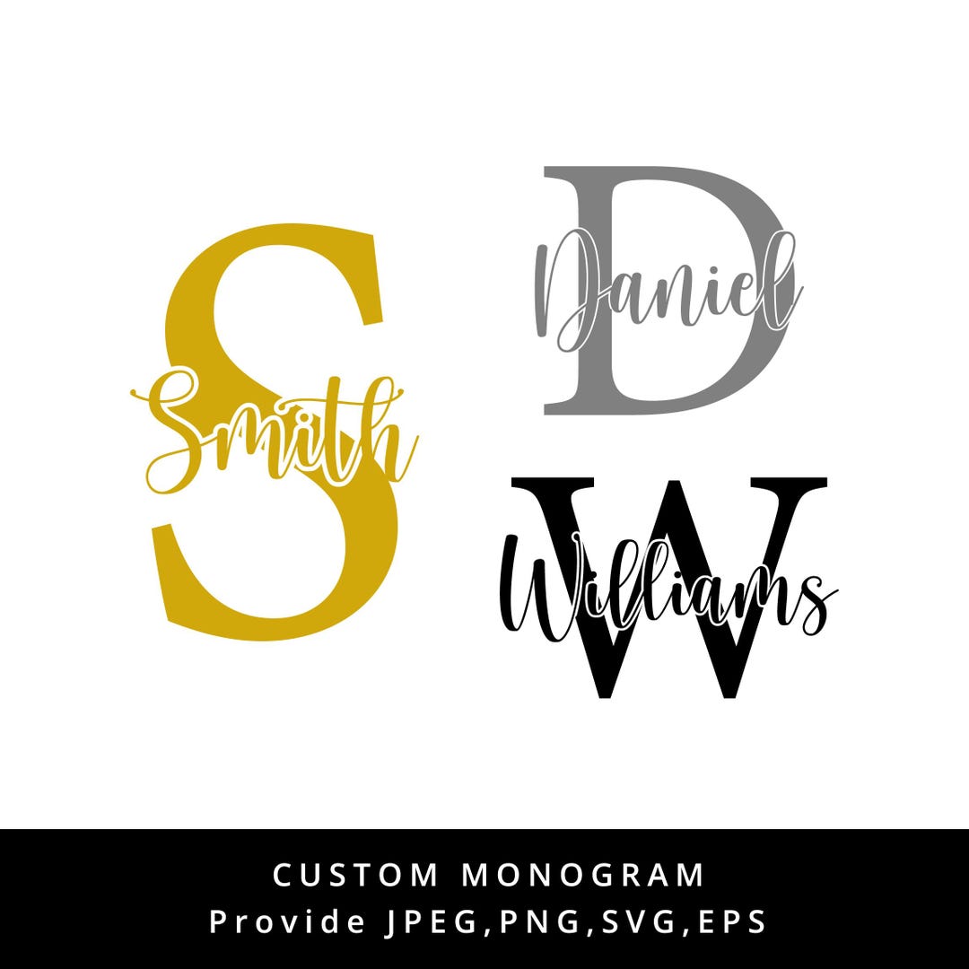 Custom SVG Initial Name, Split Monogram Png, Personalised Cricut Cut ...