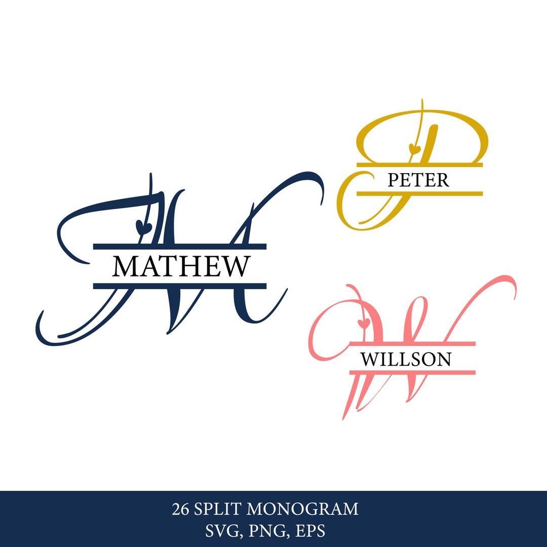 Calligraphy Font Svg, Script Font Svg, Split Monogram Svg, Split ...