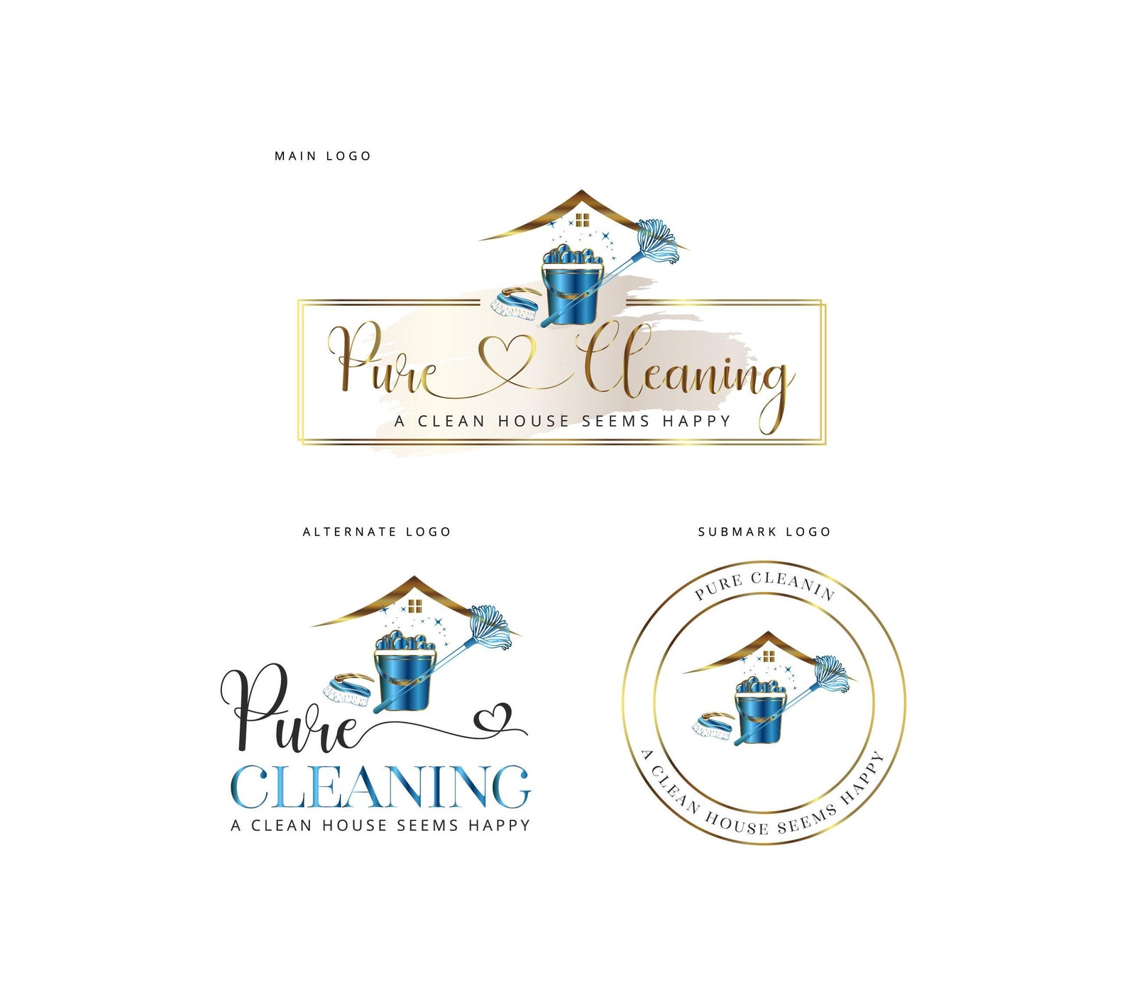 Cleaning Service Logo Design, Premade House Cleaning Logo, Business ...