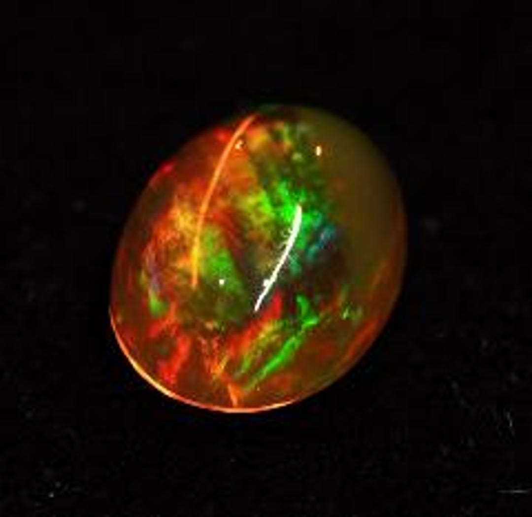 Stunning 1.98ct Mexican Fire Opal Gemstone With Fiery Red & Green Play ...
