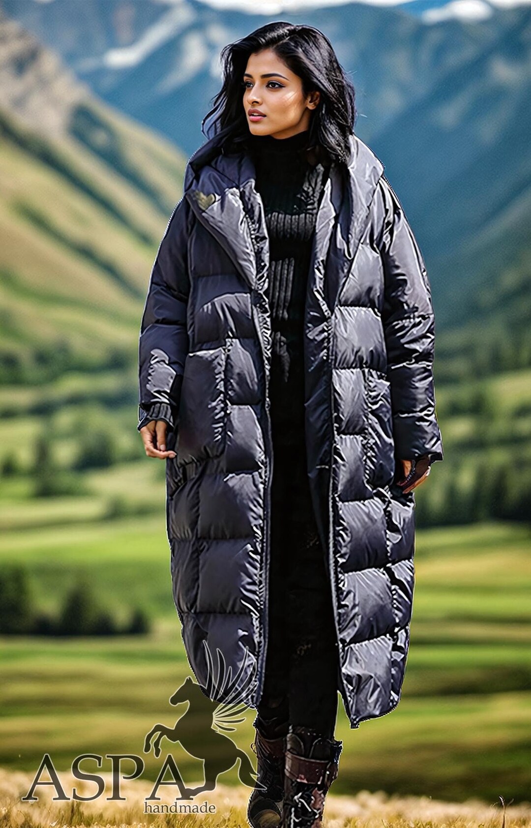 Maxi Puffer Jacket, Maxi Winter Coat, Women's Thermal Long Down Coat ...