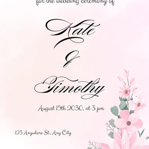 Cute and Elegant Wedding Invitation Template Set. Wedding Invitation ...