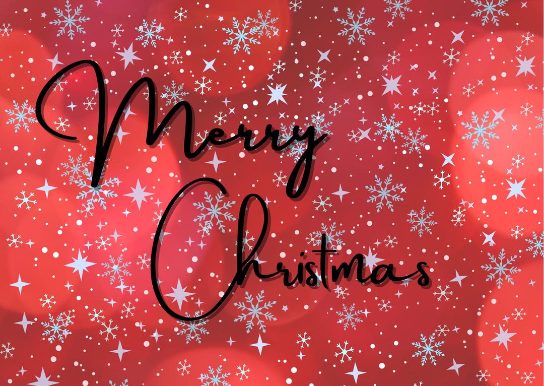 Very Simple Christmas Card Template. Merry Christmas. - Etsy