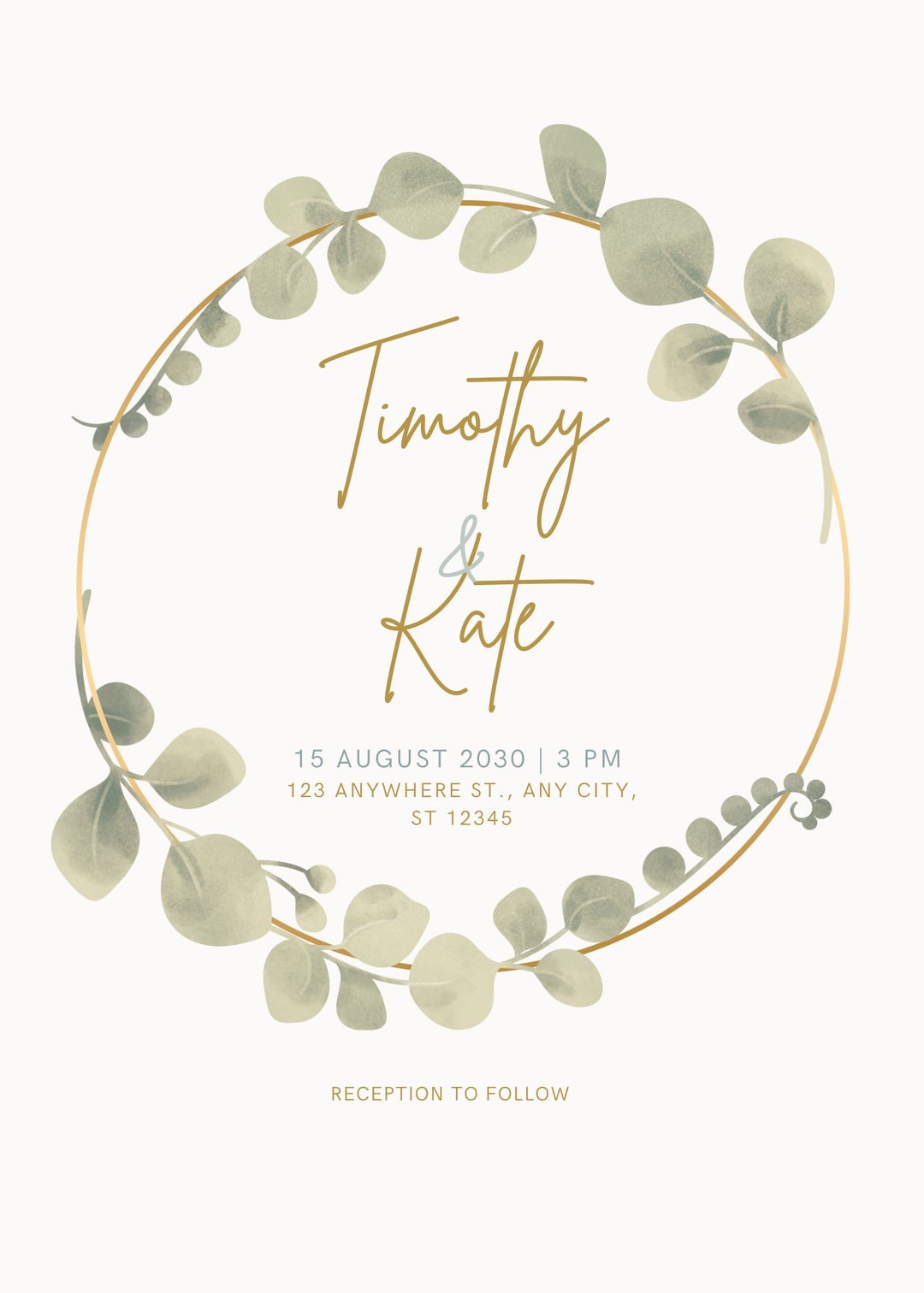 Cute Circle Wedding Invitation Template. Wedding Invitation and RSVP ...