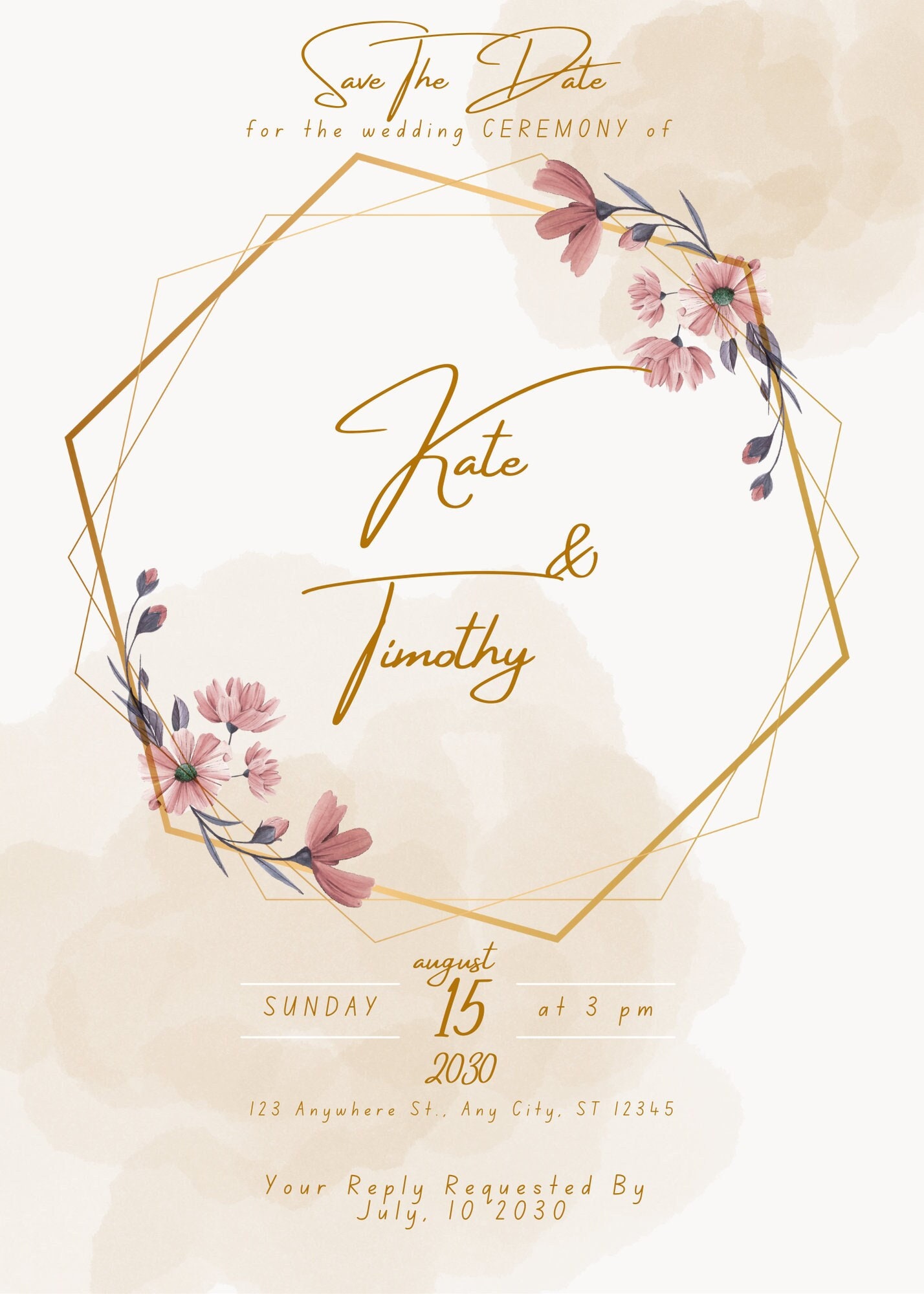 Simple and Elegant Wedding Invitation Template. Wedding Invitation and ...