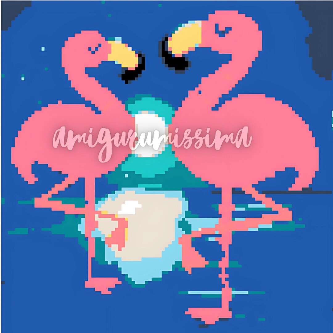 C2C Crochet Pattern | Pink Flamingo Wall Art | DIY Flamingo Blanket ...