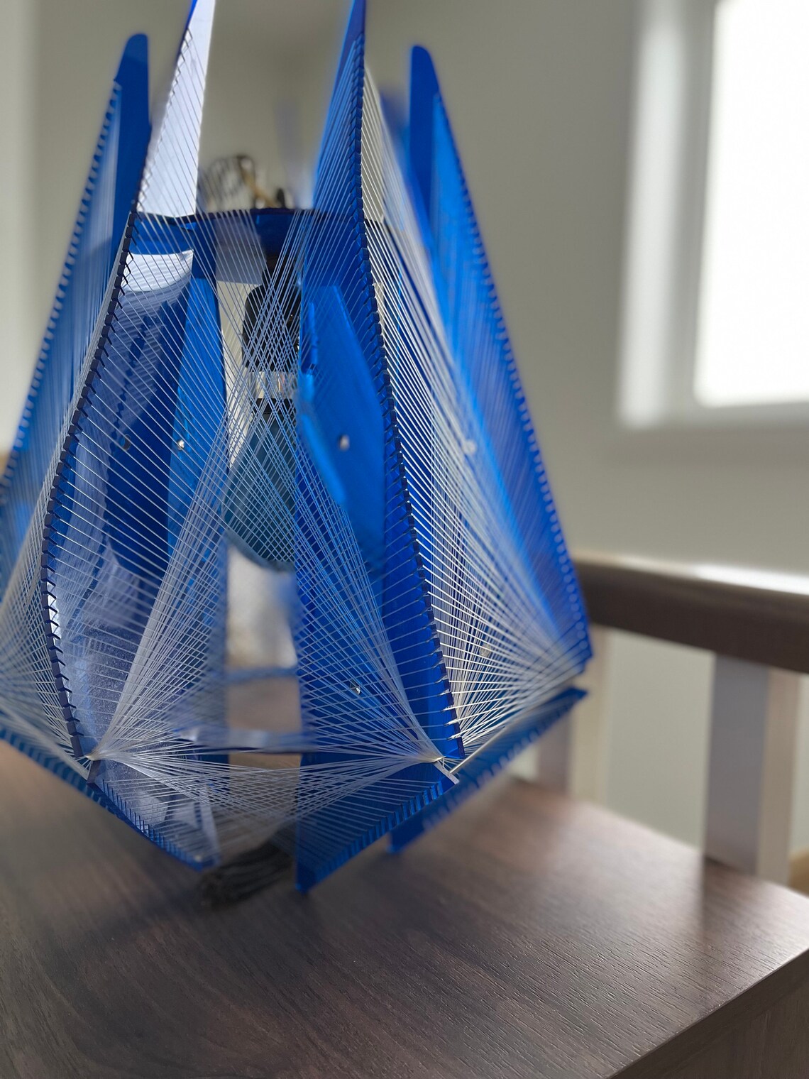 Rare SWAG Hanging Lucite String Art Lamp by PAUL SECON for Sompex Mid ...