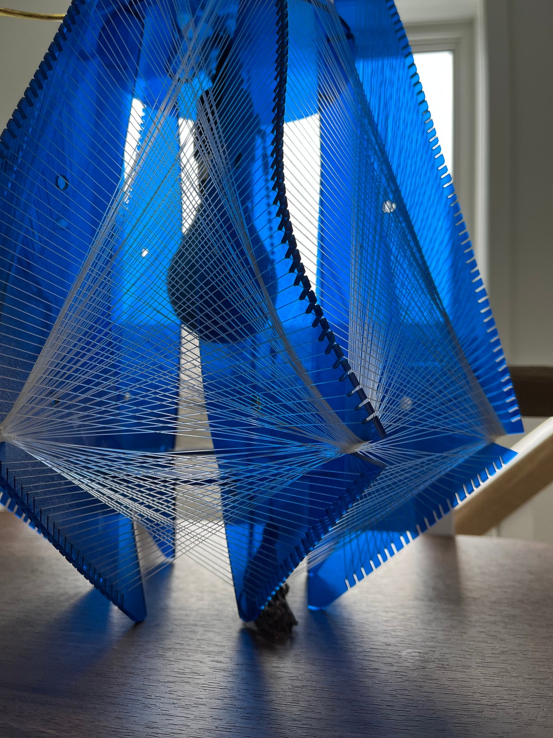 Rare SWAG Hanging Lucite String Art Lamp by PAUL SECON for Sompex Mid ...