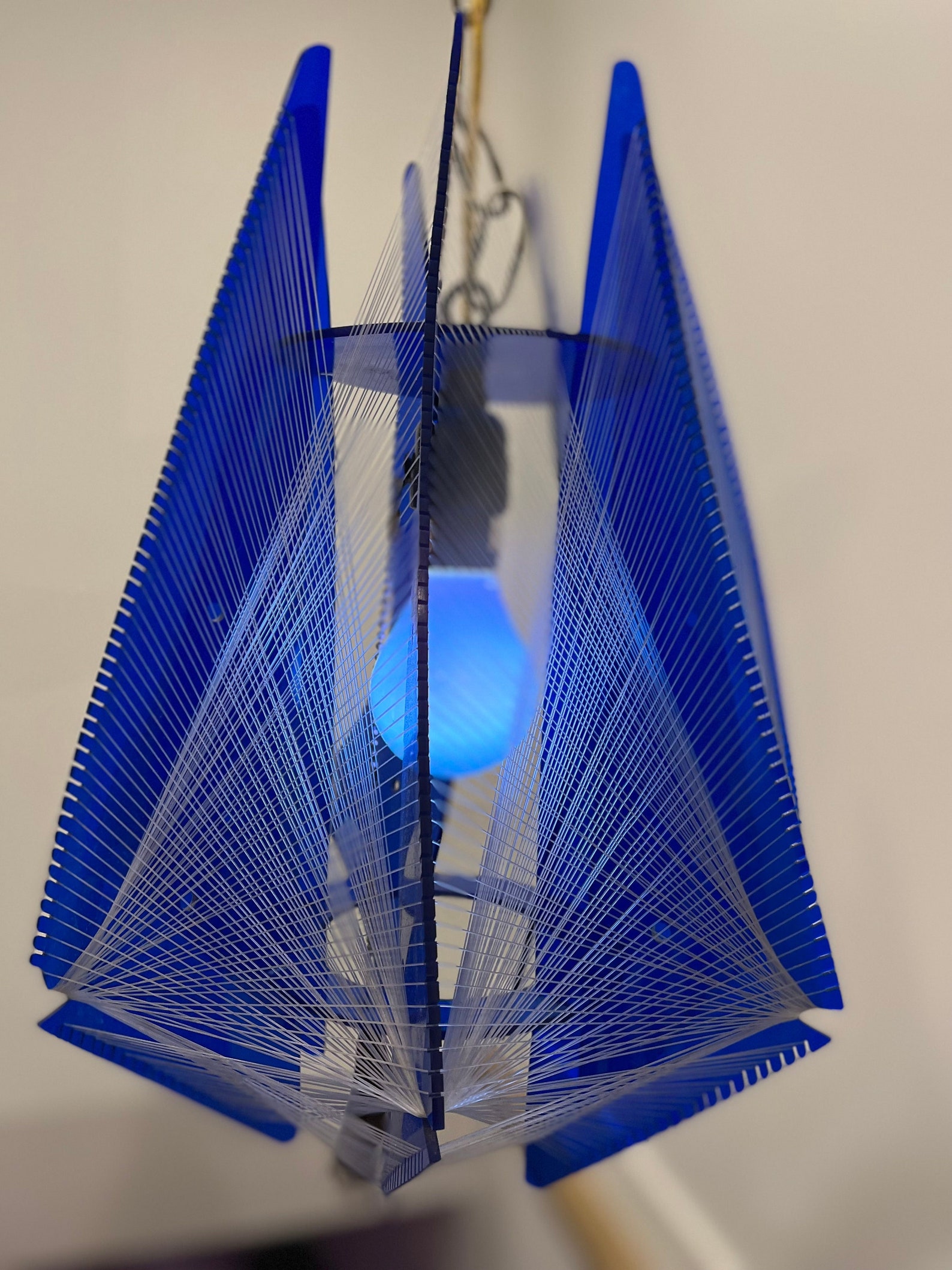 Rare SWAG Hanging Lucite String Art Lamp by PAUL SECON for Sompex Mid ...