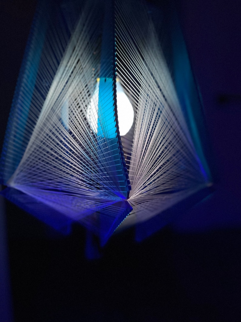 Rare SWAG Hanging Lucite String Art Lamp by PAUL SECON for Sompex Mid ...