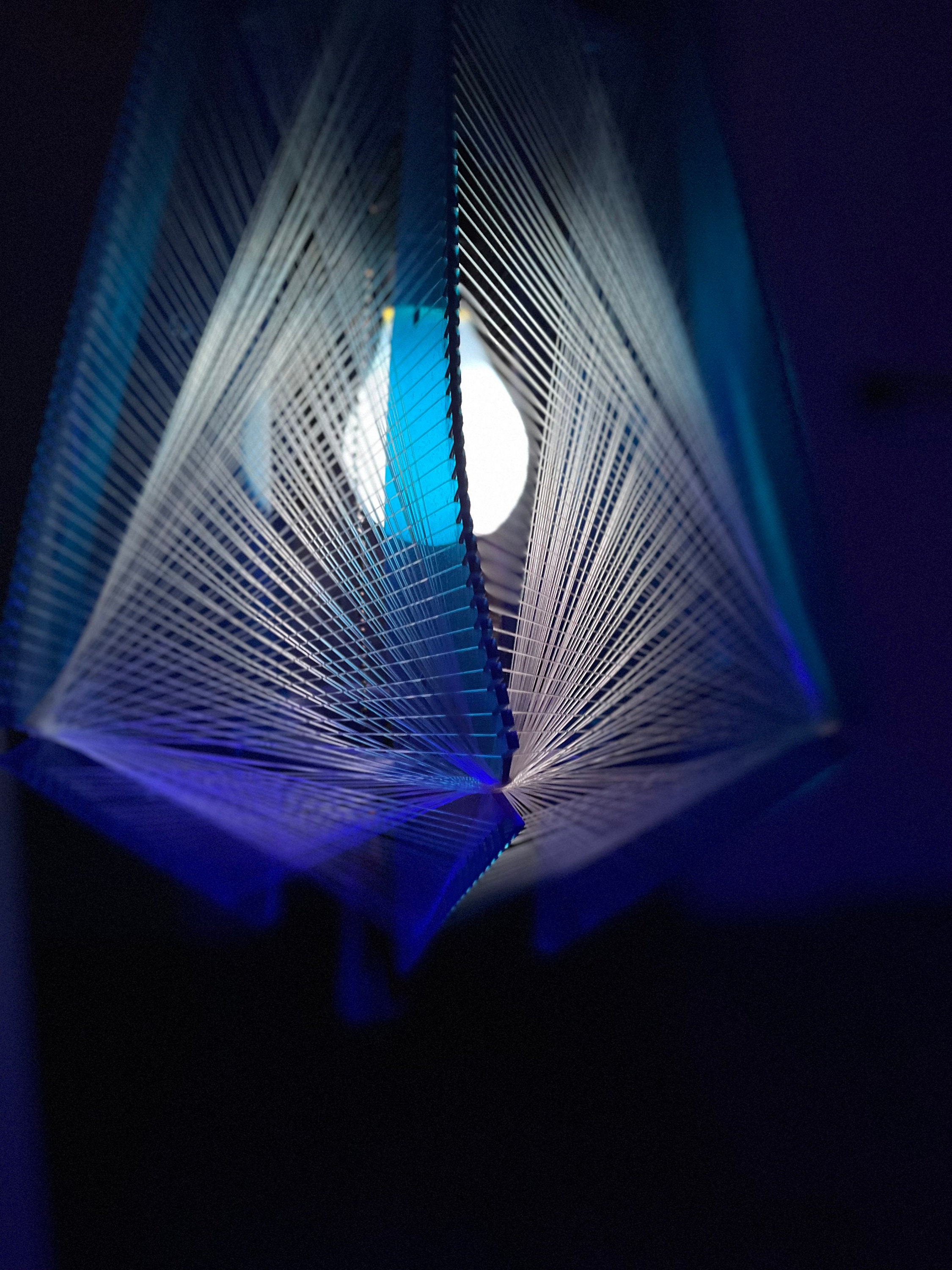 Rare SWAG Hanging Lucite String Art Lamp by PAUL SECON for Sompex Mid ...