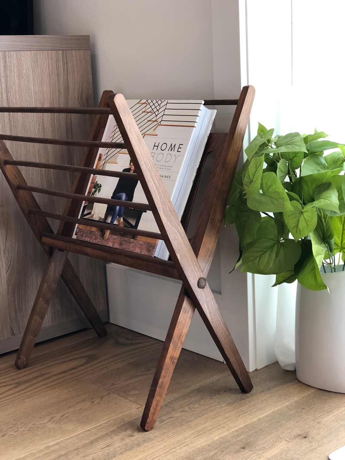 MCM MAGAZINE RACK Teak Folding Record Stand by Niko Kralj - Etsy