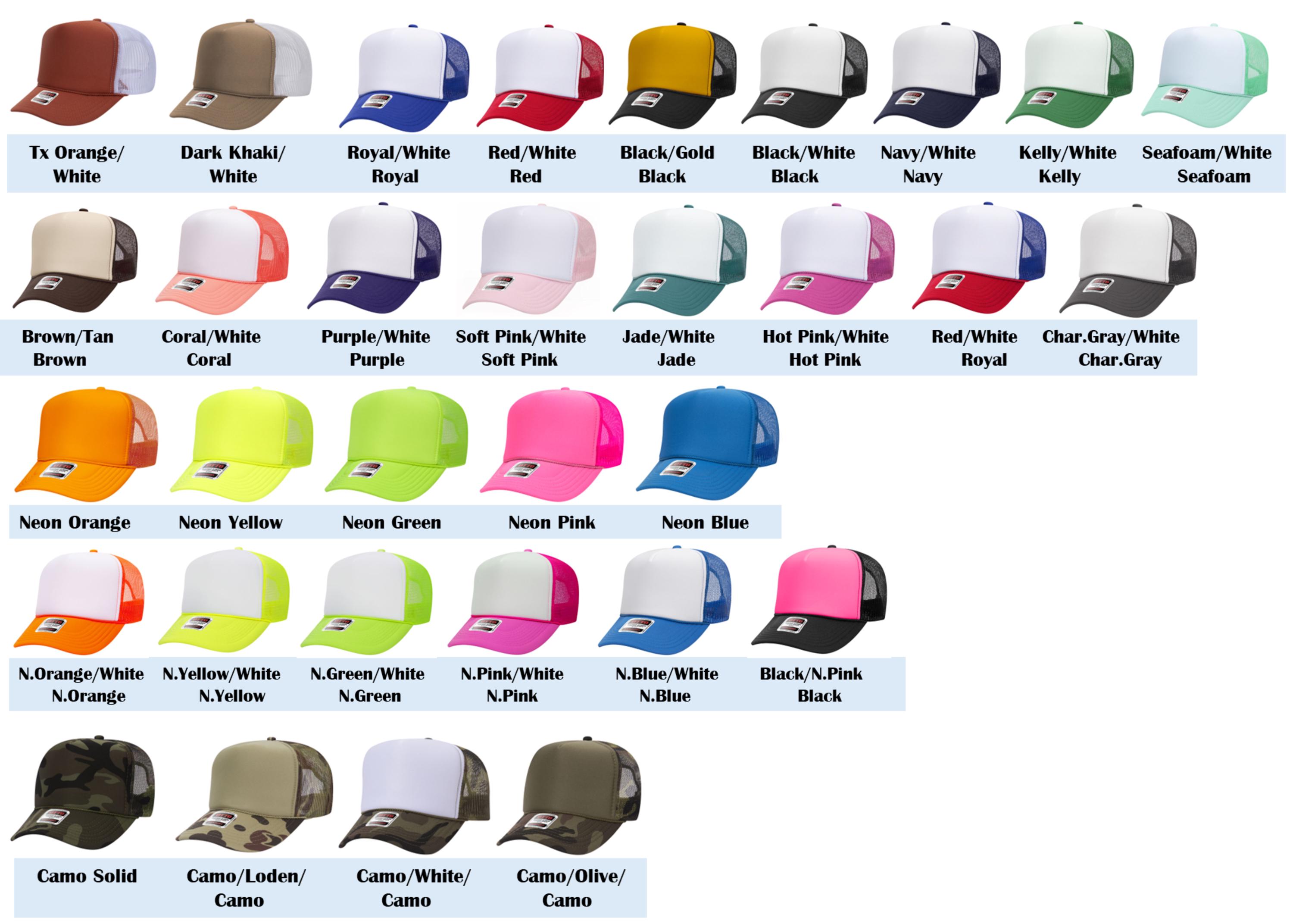 Blank Otto Hats, High Profile Foam Otto Hats, Trucker Hat, Otto Foam ...