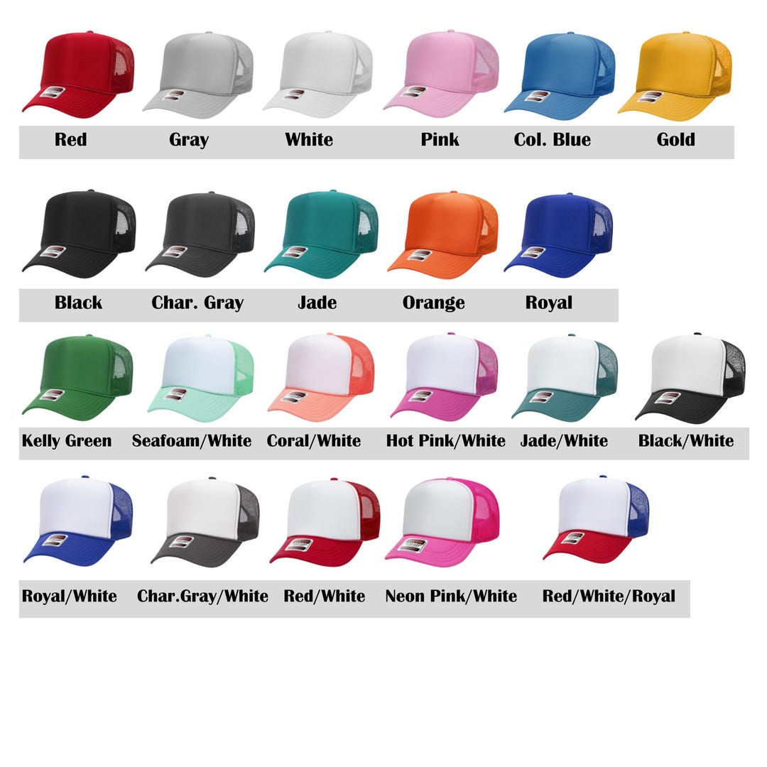 YOUTH Blank Otto Hats, High Profile Foam Otto Hats, Trucker Hat, Otto ...