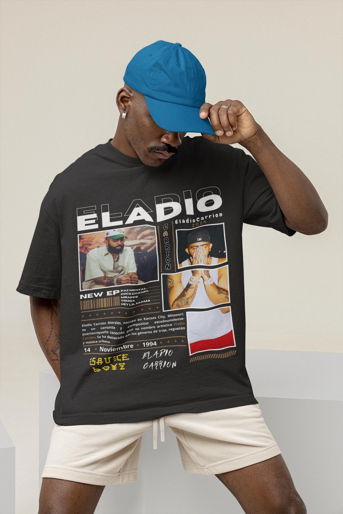 Diseño de camiseta de Eladio Carrión, PNG Digital,rapero, diseño de ...
