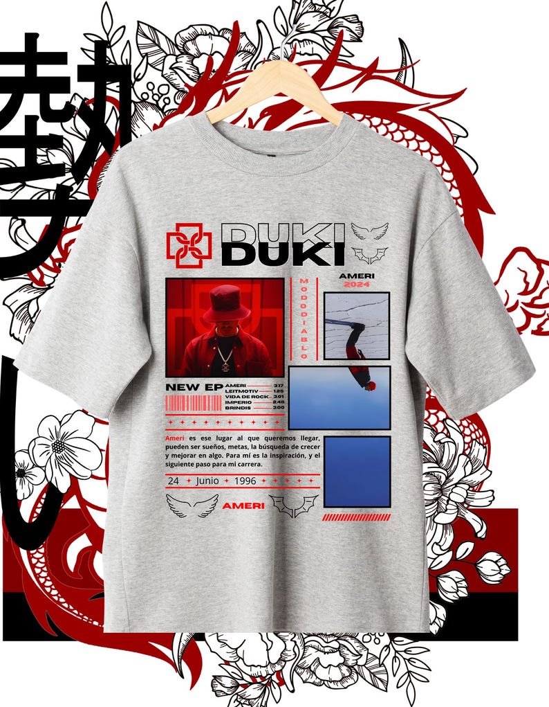 Duki Ameri / T-shirt PNG / Duki Vintage Sweatshirt / T-shirt Sublimation Design / Instant ...