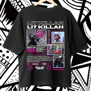 Diseño de camiseta de Lit Killah, PNG digital estilo retro, vintage de ...
