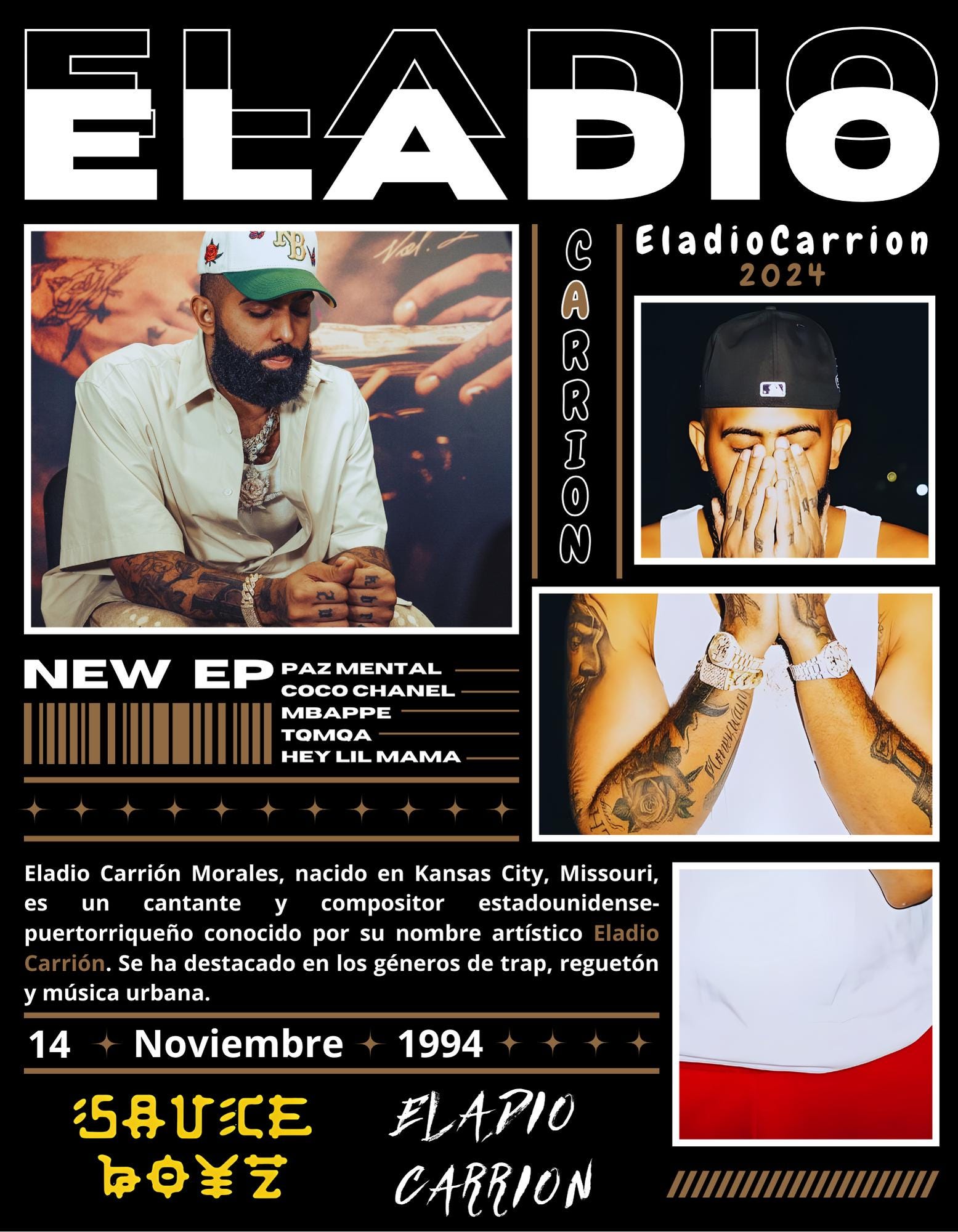 Diseño de camiseta de Eladio Carrión, PNG Digital,rapero, diseño de ...