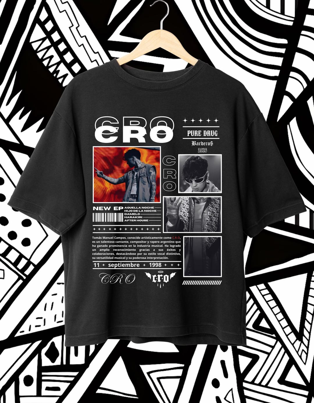 Diseño de camiseta de C.R.O La Nueva Era Del Trap, Descarga instantánea ...
