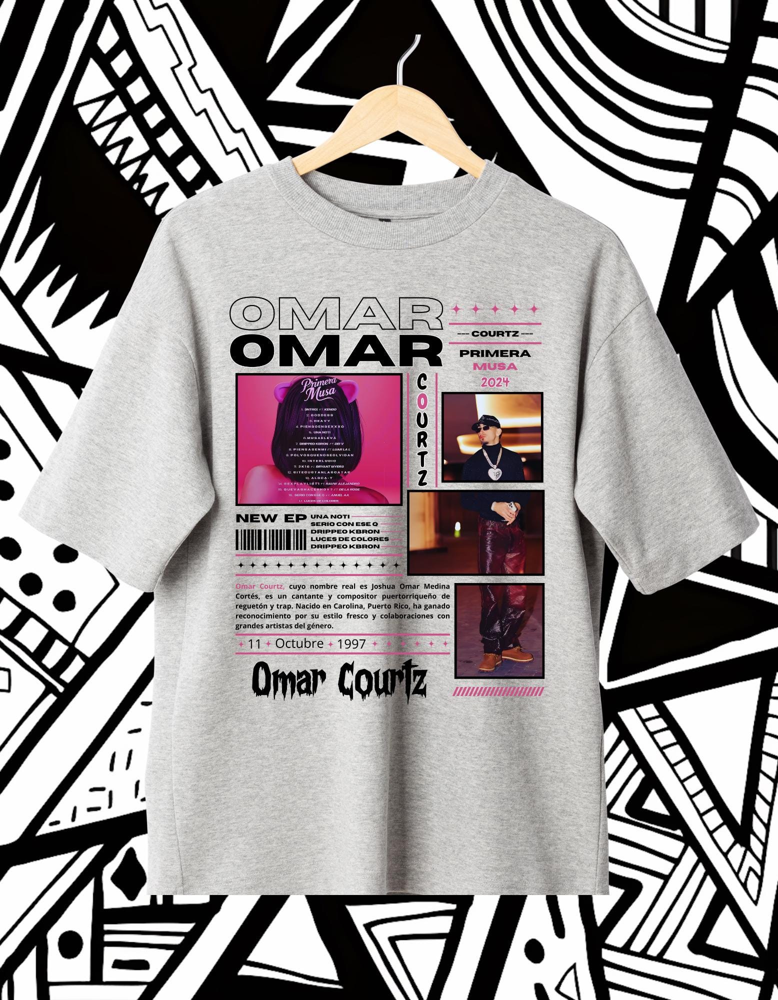Diseño de camiseta de Omar Courtz, Descarga instantánea y lista para ...