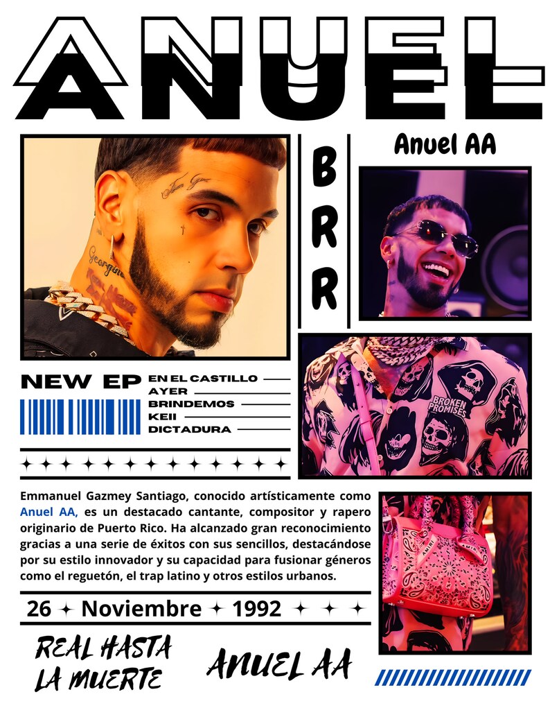 Diseño de camiseta de Anuel AA Png, Listo para imprimir, diseño ...