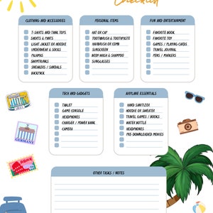Editable Kids Travel Packing List, Checklist Customizable Canva ...