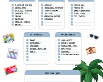 Editable Kids Travel Packing List, Checklist Customizable Canva ...