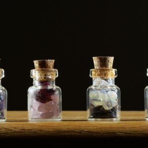 Handcrafted Mini Potion Bottles | Crystal and Herb-filled Apothecary ...