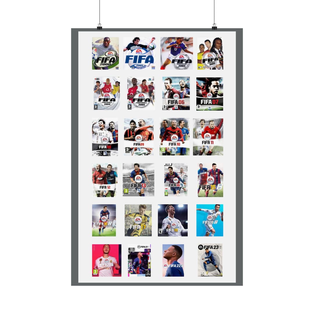 FIFA Game Covers Poster 2000-2023 A Celebration of Football Gaming ...