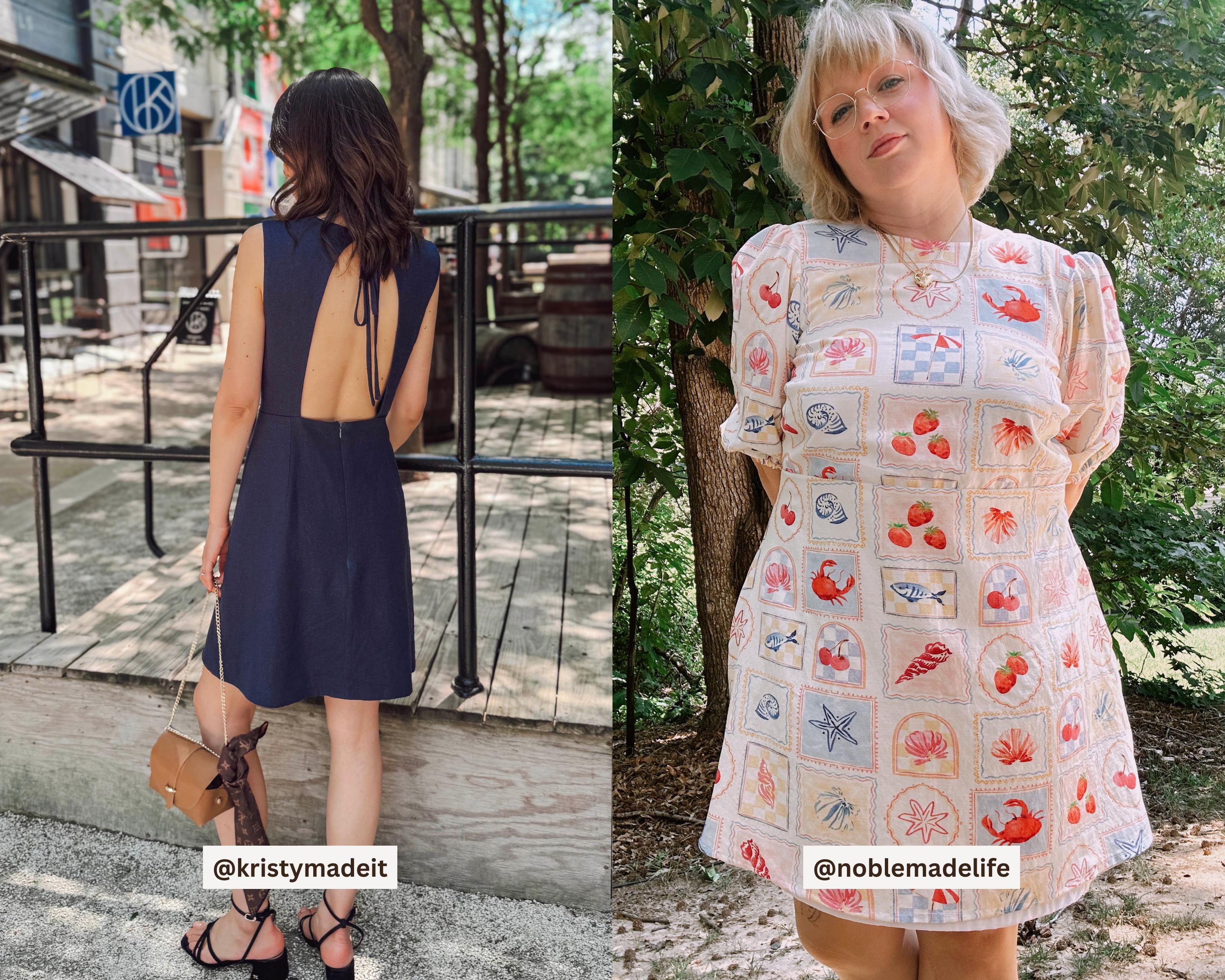 Lowen Dress PDF Sewing Pattern | Open Back | 12 Mix and Match Views ...