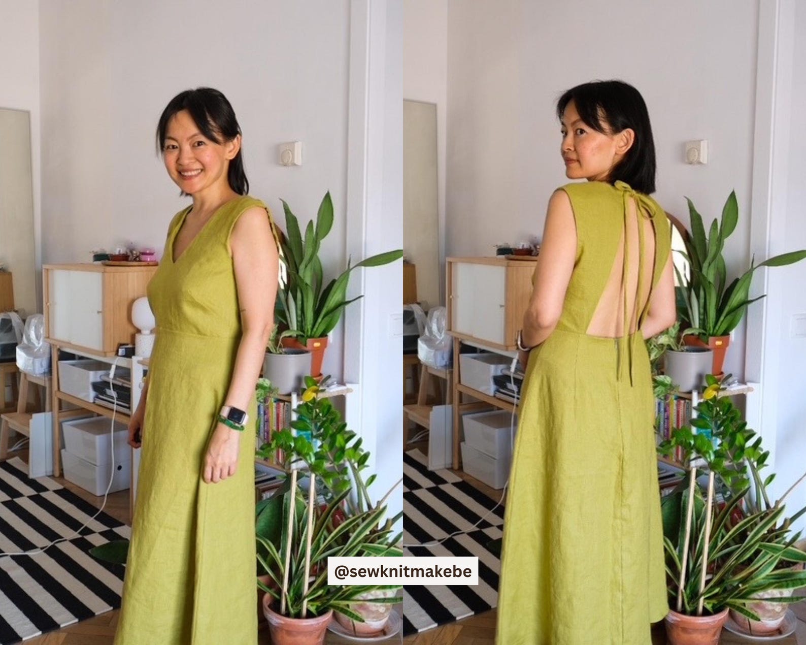 Lowen Dress PDF Sewing Pattern | Open Back Dress | Crew or V Neck ...