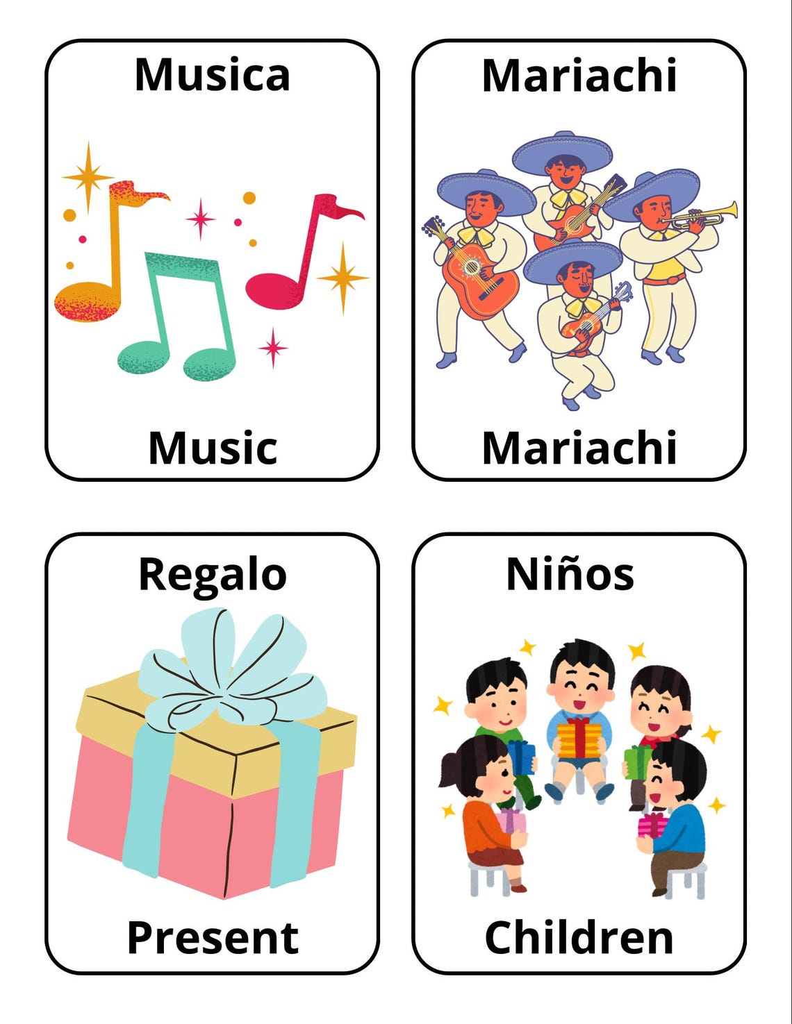 Topic Fiesta (party) Spanish and English /16 Flahscards & 1 Coloring ...