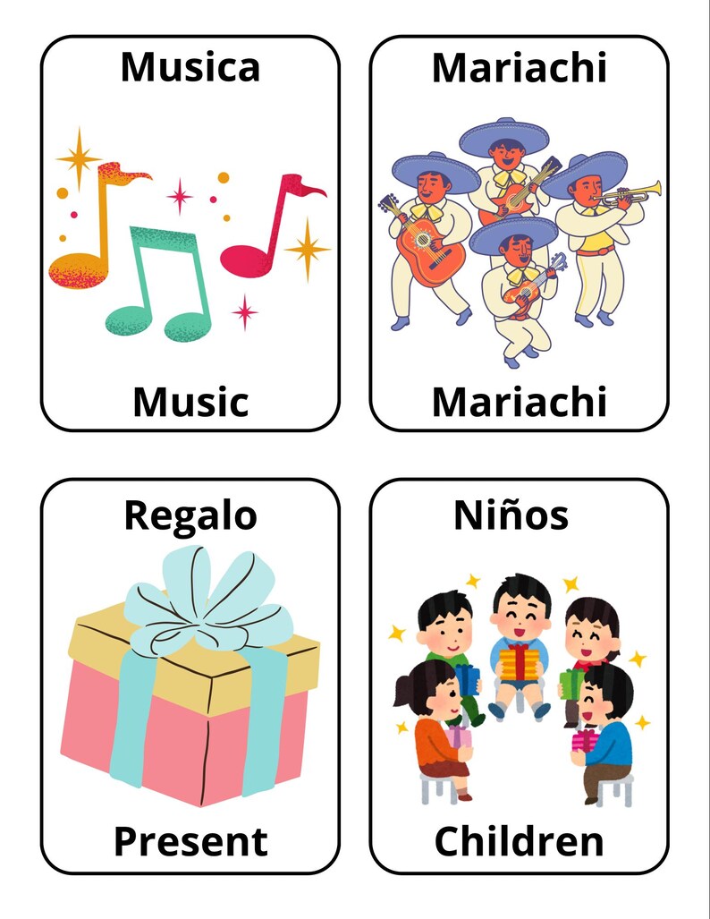Topic Fiesta (party) Spanish and English /16 Flahscards & 1 Coloring ...