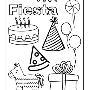 Topic Fiesta (party) Spanish and English /16 Flahscards & 1 Coloring ...