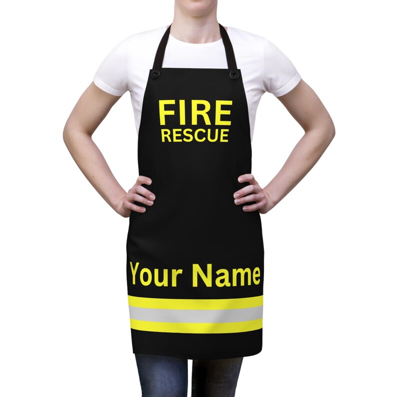 Firefighter Apron, Fire Rescue Personalized Cooking Gear, Firefighter ...