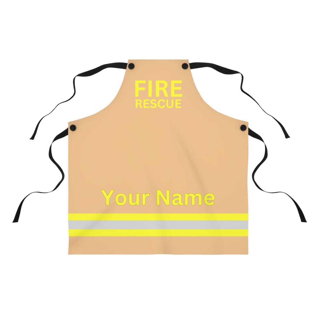 Firefighter Personalized Apron - Fire Rescue Tan Gear Gift, Custom ...