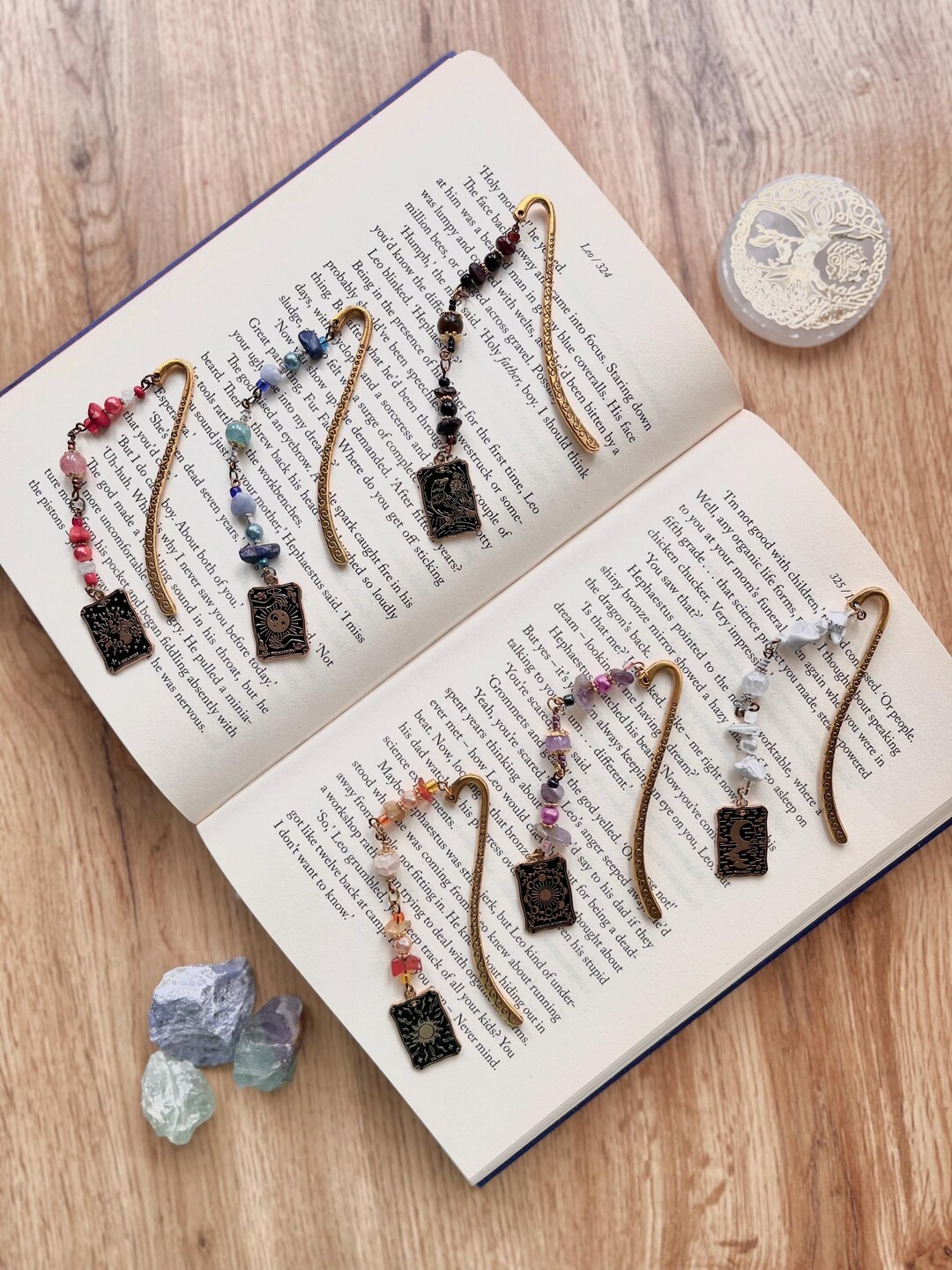 Handmade Tarot Card Beaded Bookmarks, Celestial Whimsigoth Bookmark ...